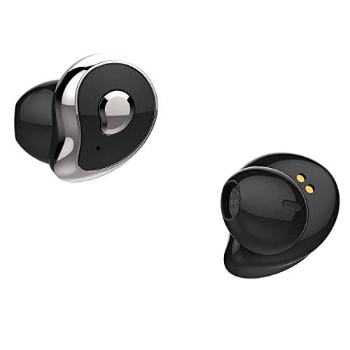 KENKUO Wireless Earbuds, Powerful Customized Sound with Big Bass, Built-in 4 Mic, Button Control, IPX6 Waterproof Bluetooth Ear Buds, Wireless Earphones Compatible with Android & Apple, Black