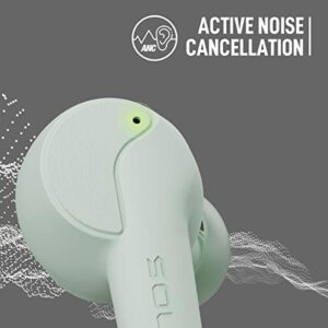 SOUL New SYNC ANC Wireless Earbuds - Active Noise Cancelling Bluetooth Headphones with Water-Resistance, 25 Hours Playtime and Audio Transparency Mode for Safe Listening (Frost)