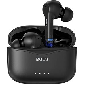 mqes active noise cancelling wireless earbuds,in-ear headphones bluetooth 5.2, built-in 4mics earphones,touch control, anc and enc, ipx5 waterproof, 30h playtime, for iphone & android