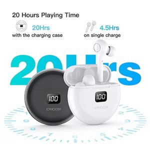 JOYHOOSH Wireless Earbuds, Bluetooth Earbuds with Anti Lost Strap Noise Cancelling, Bluetooth Headphones in Ear for iPhone Super Bass,Wireless Sports Earphones 20H with Charging Case