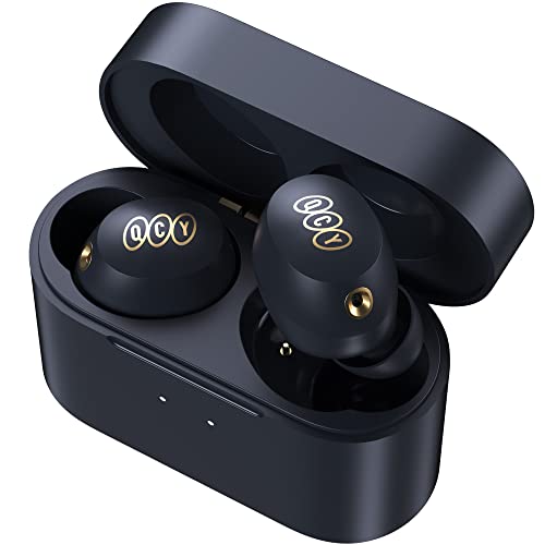 QCY HT01C Hybrid Active Noise Cancelling Wireless Earbuds, in-Ear Detection Headphones, IPX6 Waterproof Bluetooth 5.1 Stereo Earphones, Light-Weight, Immersive Sound Premium Deep Bass Headset