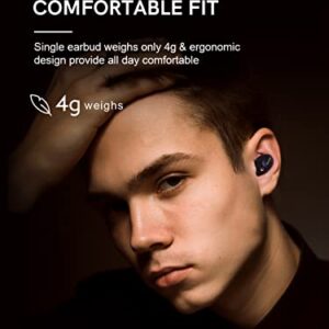 QCY HT01C Hybrid Active Noise Cancelling Wireless Earbuds, in-Ear Detection Headphones, IPX6 Waterproof Bluetooth 5.1 Stereo Earphones, Light-Weight, Immersive Sound Premium Deep Bass Headset