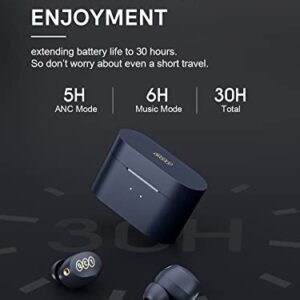 QCY HT01C Hybrid Active Noise Cancelling Wireless Earbuds, in-Ear Detection Headphones, IPX6 Waterproof Bluetooth 5.1 Stereo Earphones, Light-Weight, Immersive Sound Premium Deep Bass Headset