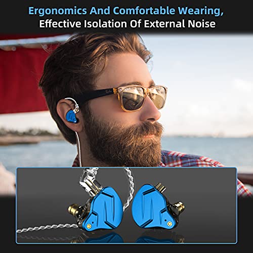 KZ ZSN Pro X in Ear Buds Earphones, IEM Earphones, Metal Earphones 1BA+1DD Hybrid Technology HiFi Bass Headphones Sport Noise Cancelling Headset(Royal Blue, No Mic)