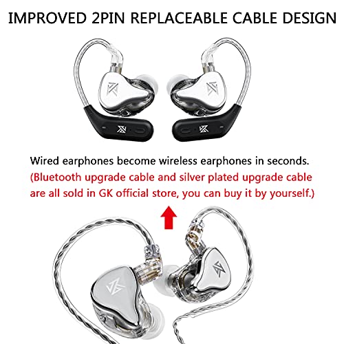 KZ ZAS IEM Earphones Headset Metal Frame,16-Unit Hybrid High-Frequency 7BA+10mm Dual DD HiFi Stereo Sound Earphones Noise Cancelling Earbuds Built-in Callable(in-Ear Headphones Wired Black with Mic)