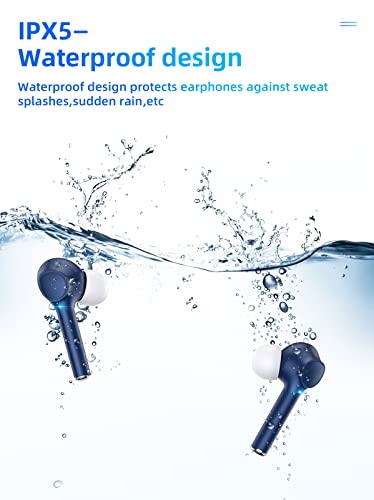 Earbuds Wireless, Noise Cancelling ENC Clear Call Ear Buds with 4 Mic,Bluetooth Headphones 4 Dynamic Drivers,Waterproof Earphones, Immersive Sound Premium Stereo Headset for iPhone Android(Blue)