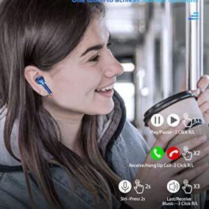 Earbuds Wireless, Noise Cancelling ENC Clear Call Ear Buds with 4 Mic,Bluetooth Headphones 4 Dynamic Drivers,Waterproof Earphones, Immersive Sound Premium Stereo Headset for iPhone Android(Blue)