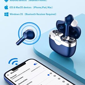 Earbuds Wireless, Noise Cancelling ENC Clear Call Ear Buds with 4 Mic,Bluetooth Headphones 4 Dynamic Drivers,Waterproof Earphones, Immersive Sound Premium Stereo Headset for iPhone Android(Blue)