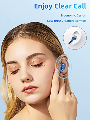 Earbuds Wireless, Noise Cancelling ENC Clear Call Ear Buds with 4 Mic,Bluetooth Headphones 4 Dynamic Drivers,Waterproof Earphones, Immersive Sound Premium Stereo Headset for iPhone Android(Blue)