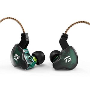 kbear ks2 in ear monitor wired earbuds iem stereo bass earphone, hifi headphones noise cancelling 1ba 1dd high resolution headsets with detachable cable for running walking stage (without mic, green)