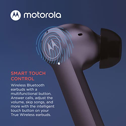 Motorola Moto Buds-S ANC - True Wireless Bluetooth Earbuds with Microphone and Active Noise Cancellation, IPX5 Water Resistant, Touch Control, Comfort Fit, Includes Micro Charging Case, Black