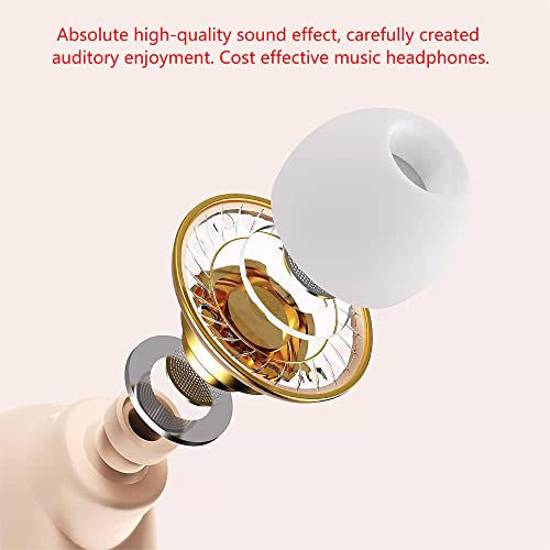 Wireless Earbuds,Bluetooth Wireless Headphones, Earbuds for Music,Sport Headphones with Noise Cancelling,Deep Stereo Bass, Makeup Mirror(Buff)