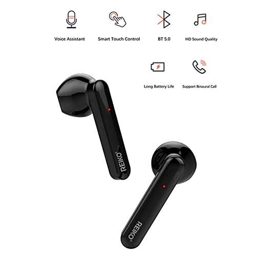 for Motorola Edge (2022) in-Ear Earphones Headset with Mic and Touch Control TWS Wireless Bluetooth 5.0 Earbuds with Charging Case - Black