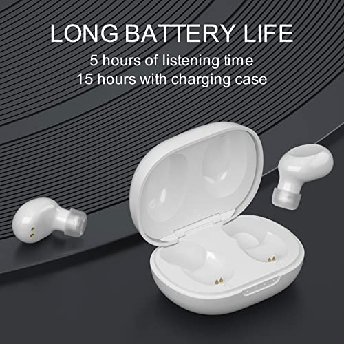 ABRAMTEK Mini Wireless Earbuds for Small Ears, E9 Tiny in-Ear Bluetooth Headphones, ENC Noise Cancelling, Touch Control, USB-C Charging Case, IPX7 Waterproof (White)