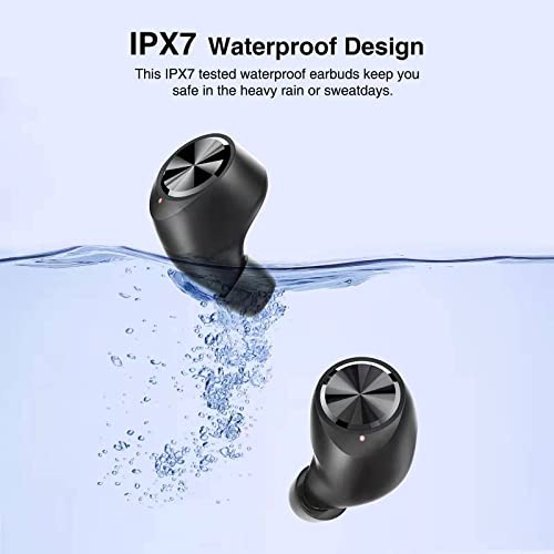 Aruind True Wireless Earbuds, Bluetooth 5.2 Headphones 160H Playback LED Power Display, IPX7 Waterproof Stereo Deep Bass Built-in Mic Earphones with Portable Power Bank for iPhone/Android