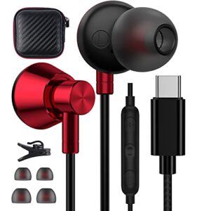 usb c headphones, usb type c earbuds stereo bass wired earphones with mic for ipad 10 mini pro air 2022 samsung s23 s22 ultra galaxy z fold 4 flip 3 s20 s21 google pixel 7 pro 6 oneplus 11 10t 9 pro 8