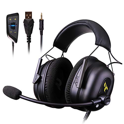 Vowor Over Ear Headphones 7.1 Surround Sound Gaming Headset Works with PC, PS4 PRO, Xbox One S，Cell Phone SOMIC Active Noise Canceling with Mic HI-FI USB Jack Game Earphones (G936N)