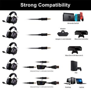 Vowor Over Ear Headphones 7.1 Surround Sound Gaming Headset Works with PC, PS4 PRO, Xbox One S，Cell Phone SOMIC Active Noise Canceling with Mic HI-FI USB Jack Game Earphones (G936N)