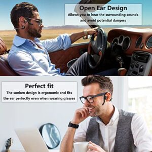 Bone Conduction Bluetooth Headphones, Wireless Open-Ear Headphones with Microphone Colorful Lights, Sports Headset Lightweight Sweatproof Noise-Canceling Earphones for Outdoor, Running, Driving-Black