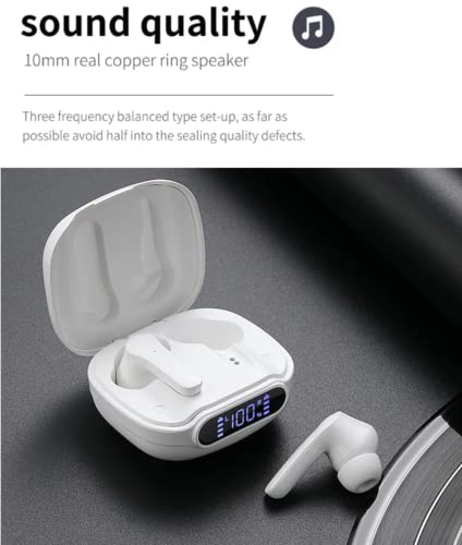 Wireless Earbuds, Bluetooth Ear Buds HiFi Stereo Sound Deep Bass Headphones with LED Charging Case for Samsung Galaxy A53 5G Touch Control, Noise Cancelling Mic, IPX7 Waterproof Earphones