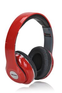 2boom mixx professional over ear studio foldable digital stereo bass wired headphone red