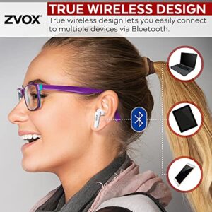 ZVOX True Wireless Earbuds with AccuVoice Technology - Voice-Clarifying, Noise-Canceling Bluetooth Wireless Headphones, AV30 Connect to Multiple Devices, Earbuds Wireless Bluetooth - White