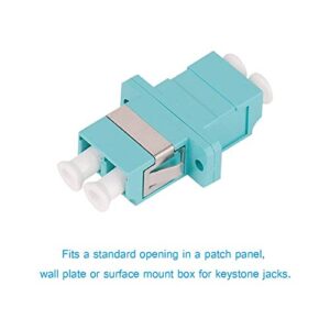 VANDESAIL Fiber Optic Coupler, LC to LC Duplex Multimode Fiber Optic Cable Adapter Coupler OM1 OM2 OM3 OM4(Fiber Optic Adapter, LC to LC)