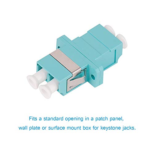 VANDESAIL Fiber Optic Coupler, LC to LC Duplex Multimode Fiber Optic Cable Adapter Coupler OM1 OM2 OM3 OM4(Fiber Optic Adapter, LC to LC)