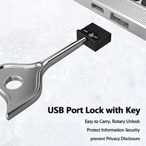 USB Port Blocker with 1 Key and 20 USB Lock,Protect Information Security,Removable USB 2.0/3.0 Port Plug Cover Cap Female Jack Interface Anti Dust Protector (Bl'ack)