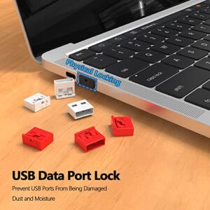 USB Port Blocker with 1 Key and 20 USB Lock,Protect Information Security,Removable USB 2.0/3.0 Port Plug Cover Cap Female Jack Interface Anti Dust Protector (Bl'ack)