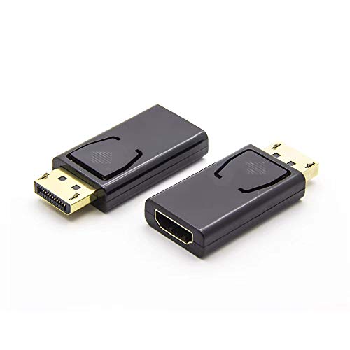 Displayport to HDMI Converter，DP to HDMI Adapter [2-Pack],3840x2160p Male to Female Converter Compatible with Computer,Desktop,Labtop,PC,Monitor,HDTV - Gold Plated