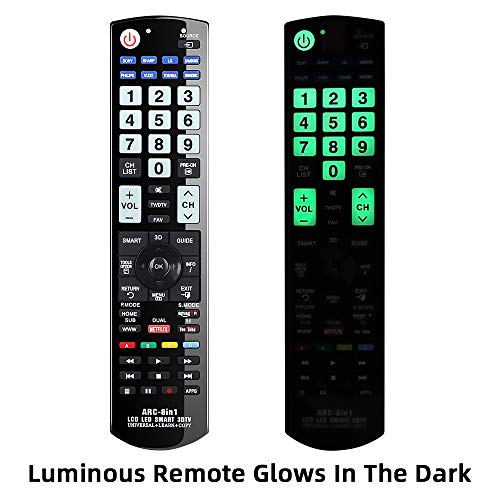 Gvirtue Universal Remote Control ARC-8in1 for Samsung, Vizio, LG, Sony, Sharp, Panasonic,Toshiba, Philips LCD LED 3D Smart TVs