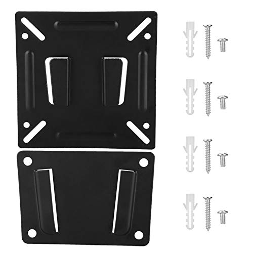 Wall Hung TV Bracket, 24in TV Wall Mount Bracket for Most 12-24 inch LCD, LED and Plasma TV, Mount with Large Loading Weight and SPCC High Strength Steel Plate（Aluminium Alloy）