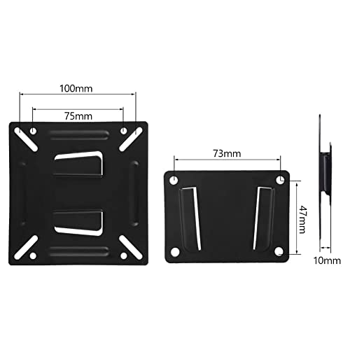 Wall Hung TV Bracket, 24in TV Wall Mount Bracket for Most 12-24 inch LCD, LED and Plasma TV, Mount with Large Loading Weight and SPCC High Strength Steel Plate（Aluminium Alloy）