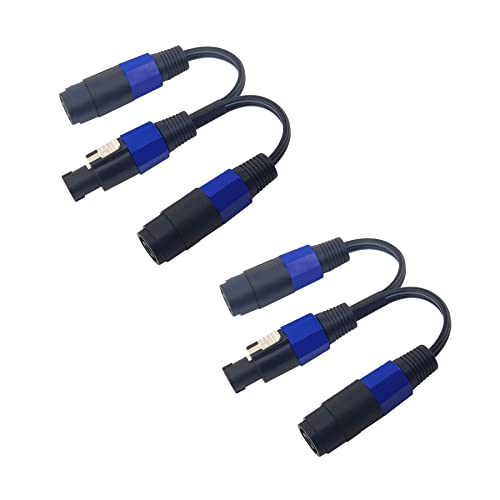 WJSTN speakon splitter Cable ，1 male to 2 female speaker Break Out Cable， Speakon Male to Dual Female Adapter Cable，2Pack