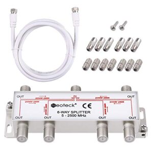 neoteck 6-way coax cable splitter moca 5-2500mhz, coaxial splitter