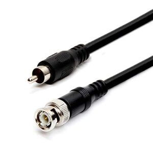 cmple rg59u 12 feet bnc male to rca male, 75 ohm, coaxial bnc to rca video cable, black, (449-n)