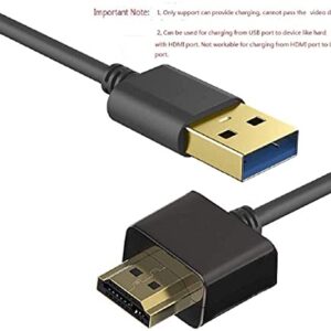 USB to HDMI Cable, Ankky USB 2.0 Male to HDMI Male Charger Cable Splitter Adapter - 0.5M/1.64ft