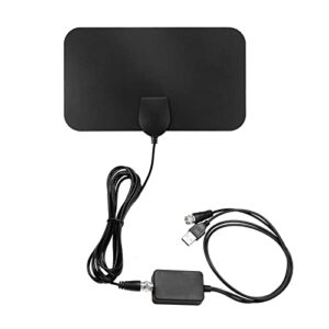 eightwood amplified digital hd tv antenna with amplifier signal booster, 120+ miles range support 4k 1080p fire tv stick and all tv’s indoor hdtv antennae for local channels-10ft coax cable