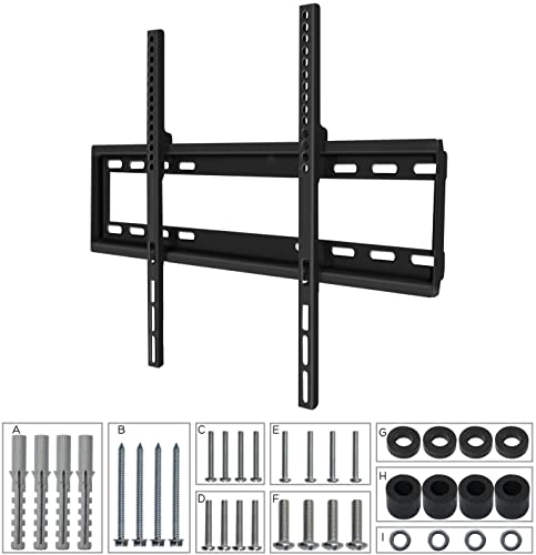 Power & Co. – Fixed TV Wall Mount Bracket for 32″ to 75″ Inches Screens – Supports Up to 154 Lbs – Improved Anti-Glare Technology