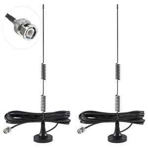 aediko 2pcs police scanner antenna 20-1300mhz radio scanner antenna magnetic base antenna hf vhf uhf two way ham radio bnc male antenna for police radio scanner