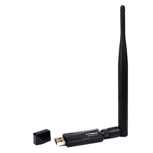 X-MEDIA XM-WN3201D V2.0 300Mbps 2.4GHz High Gain Wireless USB 2.0 Adapter, Realtek RTL8192EU Chipset, Wi-Fi USB Network Adapter, 5dBi Antenna