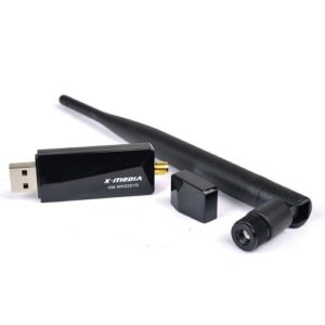 X-MEDIA XM-WN3201D V2.0 300Mbps 2.4GHz High Gain Wireless USB 2.0 Adapter, Realtek RTL8192EU Chipset, Wi-Fi USB Network Adapter, 5dBi Antenna