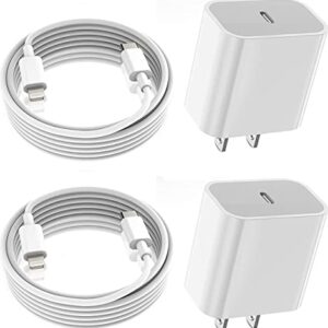 iPhone 14 13 12 Super Fast Charger, [MFi Certified] 6FT Lightning Cable 20W PD USB C Wall Charger 2-Pack iPhone Fasting Charging Block Compatible iPhone 14/14 Pro Max/13/13Pro/12/12 Pro/11/XS Max/8P