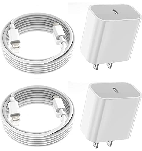 iPhone 14 13 12 Super Fast Charger, [MFi Certified] 6FT Lightning Cable 20W PD USB C Wall Charger 2-Pack iPhone Fasting Charging Block Compatible iPhone 14/14 Pro Max/13/13Pro/12/12 Pro/11/XS Max/8P