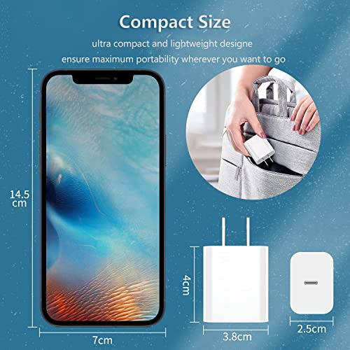 iPhone 14 13 12 Super Fast Charger, [MFi Certified] 6FT Lightning Cable 20W PD USB C Wall Charger 2-Pack iPhone Fasting Charging Block Compatible iPhone 14/14 Pro Max/13/13Pro/12/12 Pro/11/XS Max/8P