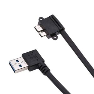 SMAYS Right Angle USB 3.0 to Micro B Cord for Toshiba External Hard Drive Disk - Power Charge and Data Cable