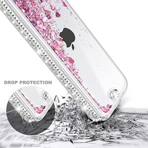 NZND Protective Case Compatible with Apple TV Siri Remote 4K / 4th / 5th Generation - Glitter Liquid Waterfall Floating Sparkle Bling Diamond Shockproof Cover (Rose Gold)