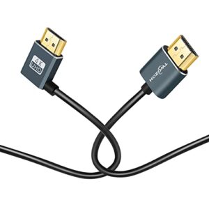 Twozoh Flexible HDMI to HDMI Cable Right Angled 90° 3.3FT, Ultra Thin and Slim HDMI Cord Support 3D/4K@60Hz