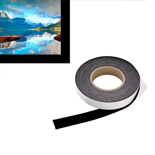 ConClarity 1 in x 60 ft - Vibrancy Enhancing Projector Screen Felt Tape Border Deepest Black Ultra High Contrast Flocking for DIY Screen Borders Absorbs Light, Brightens Image & Stops Bleed